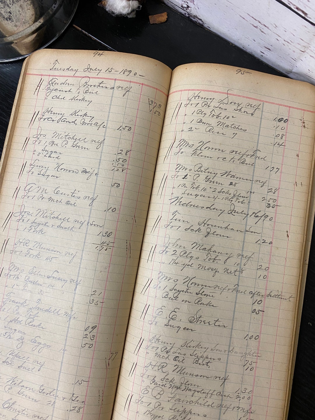 Antique Ledger Pages 1800s Ledger Paper Pack Set of 12 Junk Journal ...