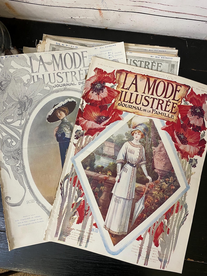 Antique French Fashion Magazine - French Magazine - Antique Papers ...