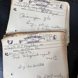 Vintage Prescriptions / Handwritten Medical Prescriptions/ Paper ...
