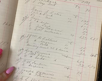 14 Antique Ledger Pages - 1800’s Ledger Paper Pack - Junk Journal ...