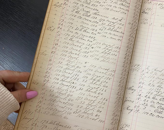 14 Antique Ledger Pages - 1800’s Ledger Paper Pack - Junk Journal ...