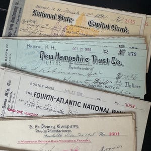 Antique 1800’s Checks - Set of 16 - Vintage Ephemera Junk Journal ...