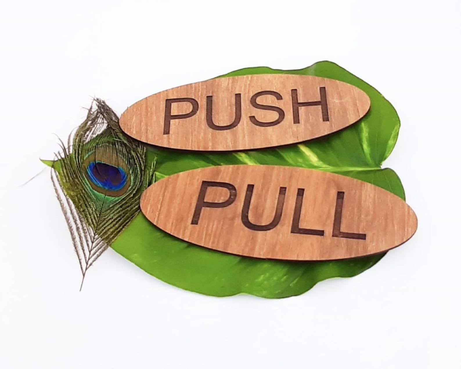 Wooden Push Pull Stickers for Glass Door Sign Push Pull Door - Etsy