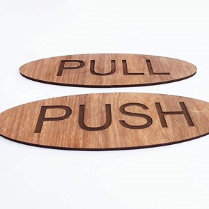 Wooden Push Pull Stickers for Glass Door Sign Push Pull Door - Etsy