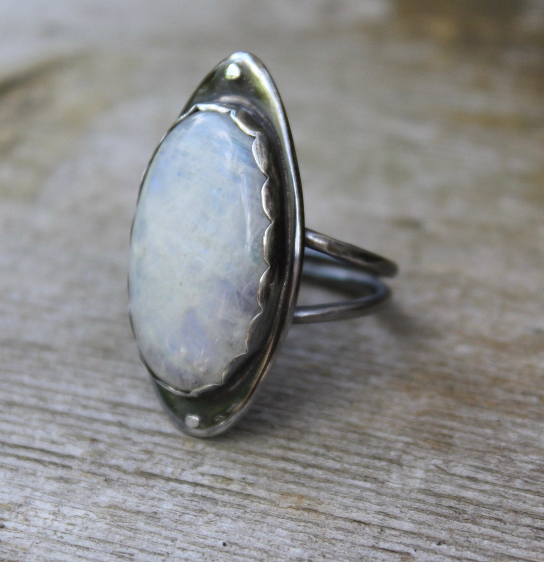 Large Oval Moonstone Ring - Etsy