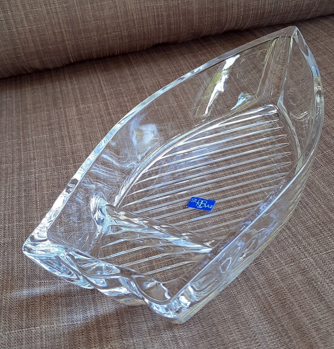 Clear Glass Studio Nova Boat Shaped Dish 11 - Etsy