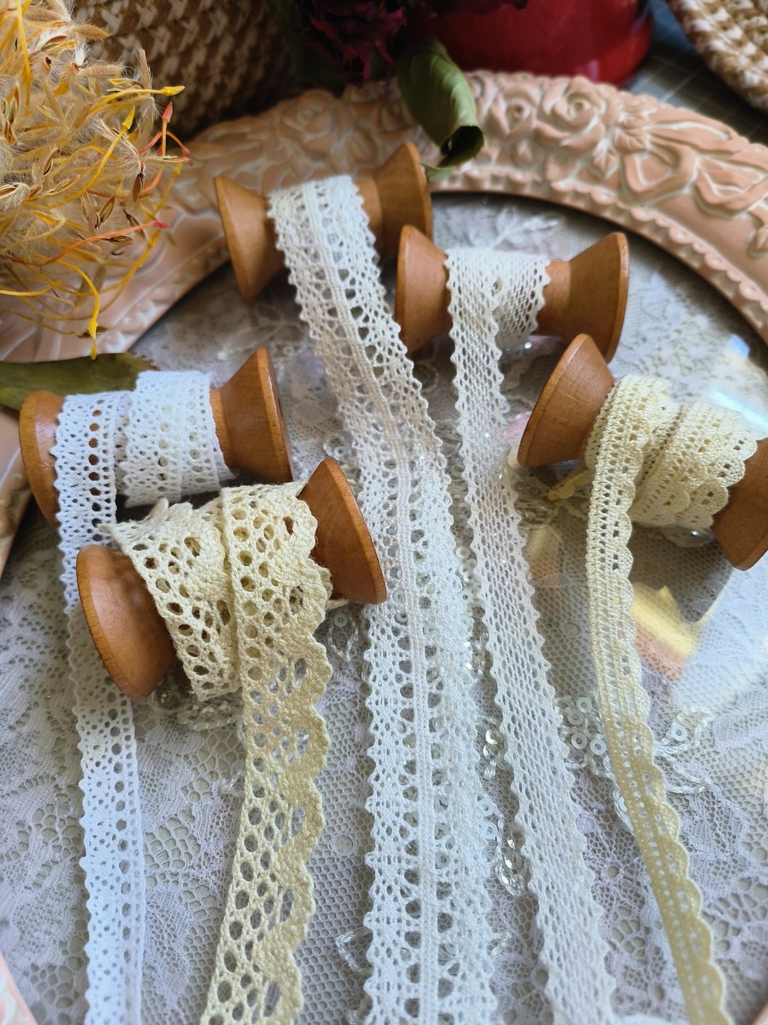 Free Shipping Vintage Cotton Lace Trims Bundle, White,ecru or Beige ...