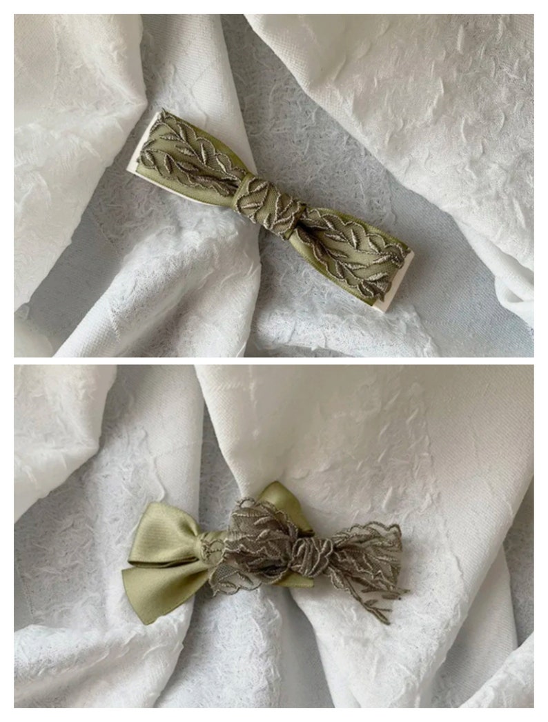 3 Metres, 19mm Wide Sage Embroidered Leaves Tulle Lace Trim With ...