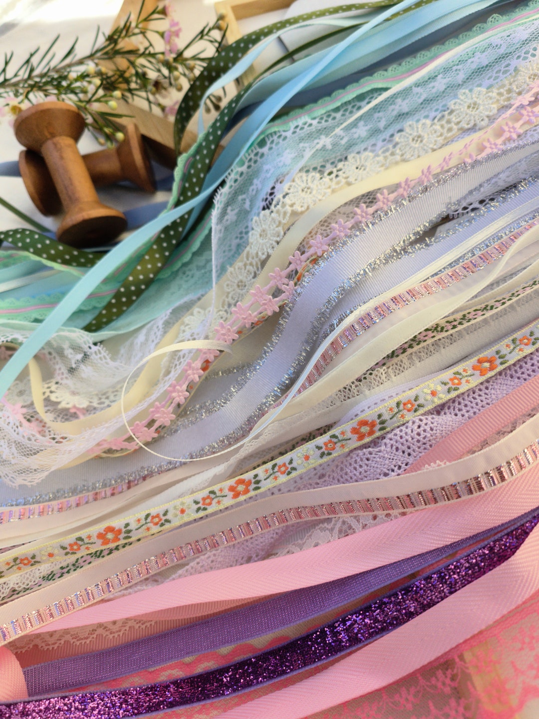 50 Metres Grab Bag of Quality Ribbons, Sewing Project, Junk Journal ...