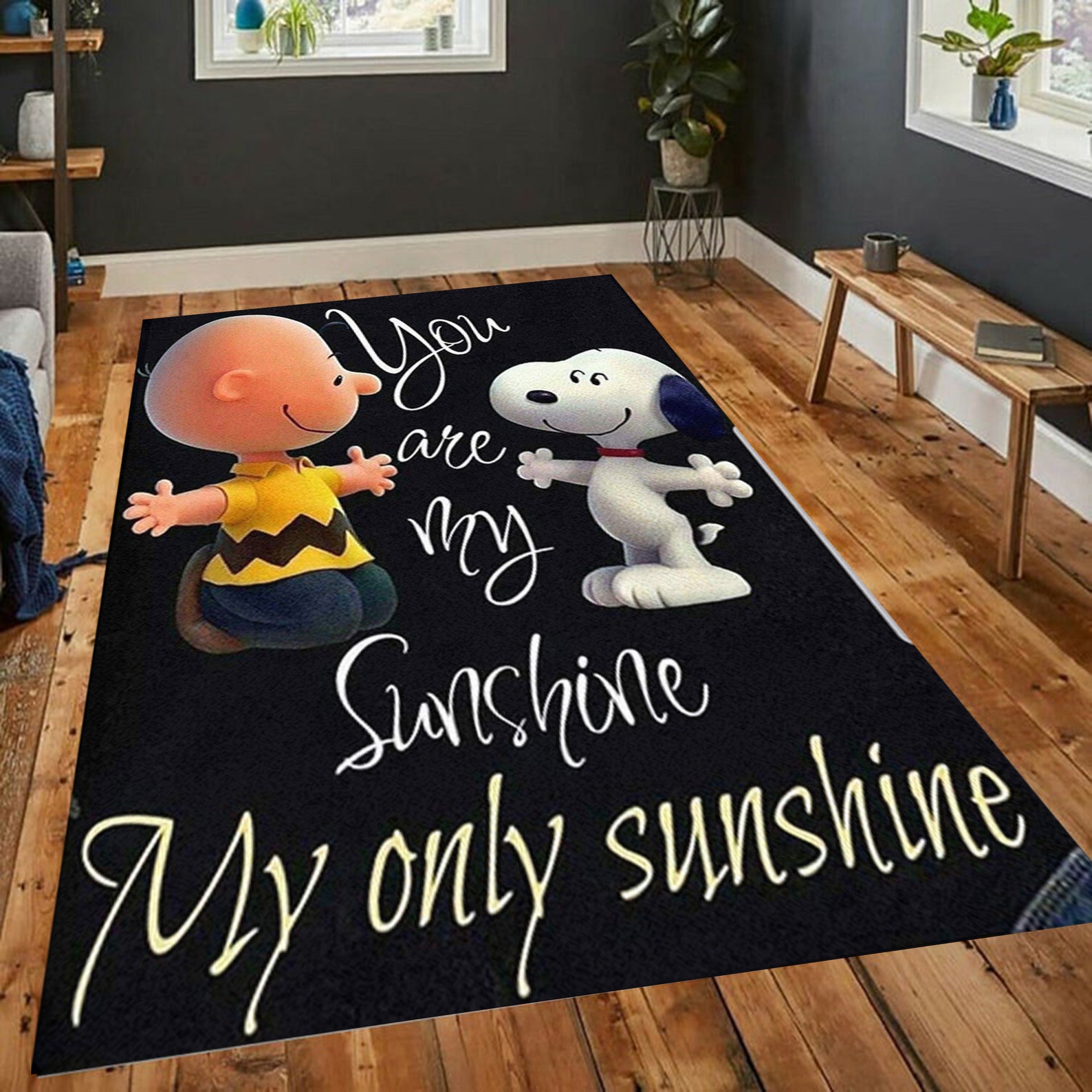 Snoopy Rug You are my sunshine The Peanuts Movie Disney | Etsy
