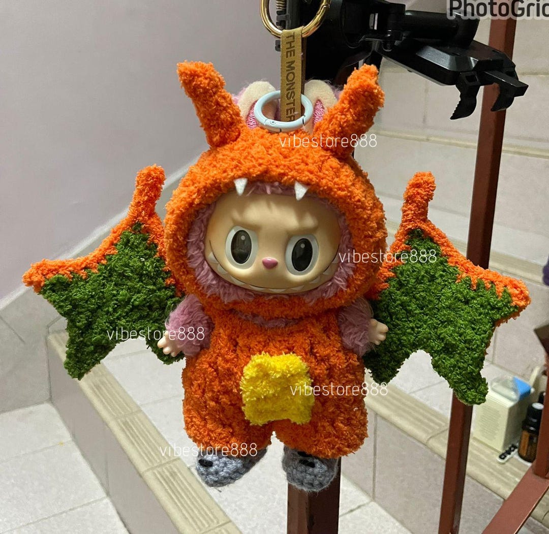 Labubu V1 V2 Popmart Charizard Zardbubu Clothes Outfit Crochet - Etsy