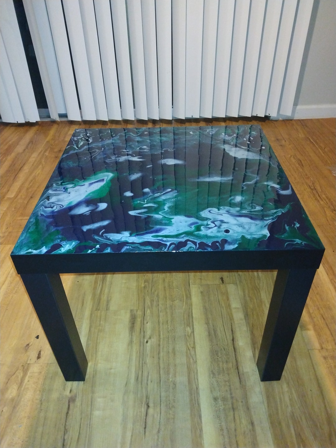 Custom Painted Epoxy Resin Pour End Table - Etsy