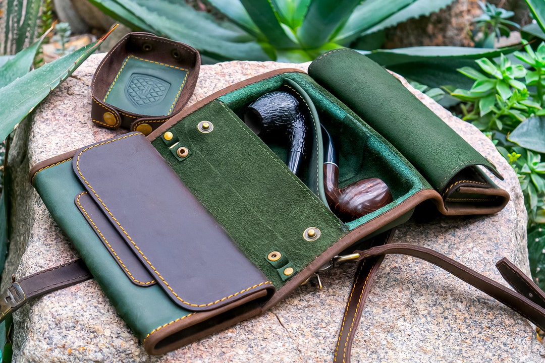 Leather Pipe Case Leather Case for Tobacco Personalized Pipe Case Gift ...