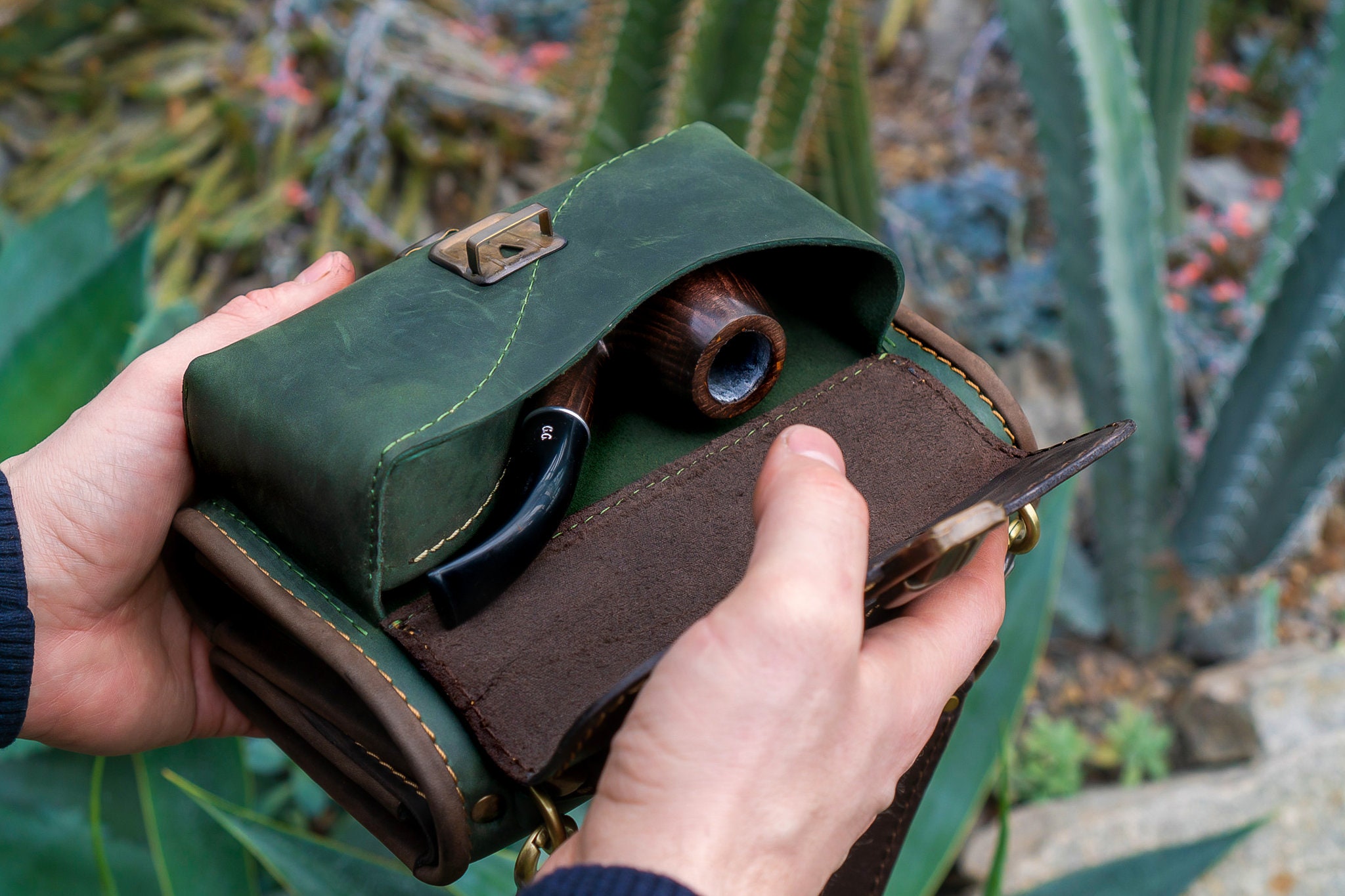 Leather Pipe Case Leather Case for Tobacco Personalized Pipe Case Gift ...