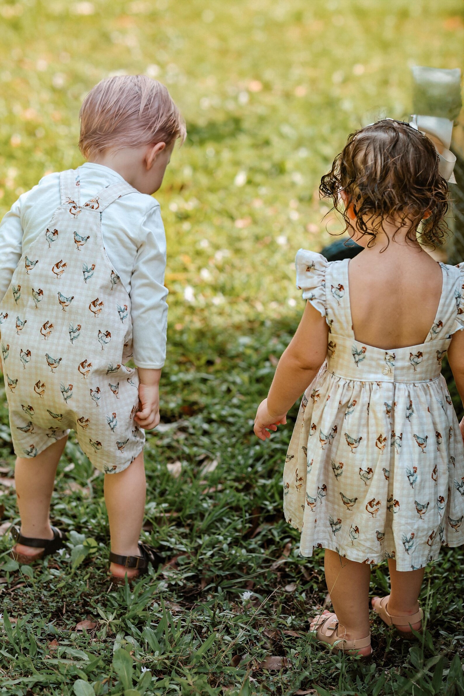 Gingham Chicken Overalls | Handmade Boy Overalls | Gingham Boy Overalls ...