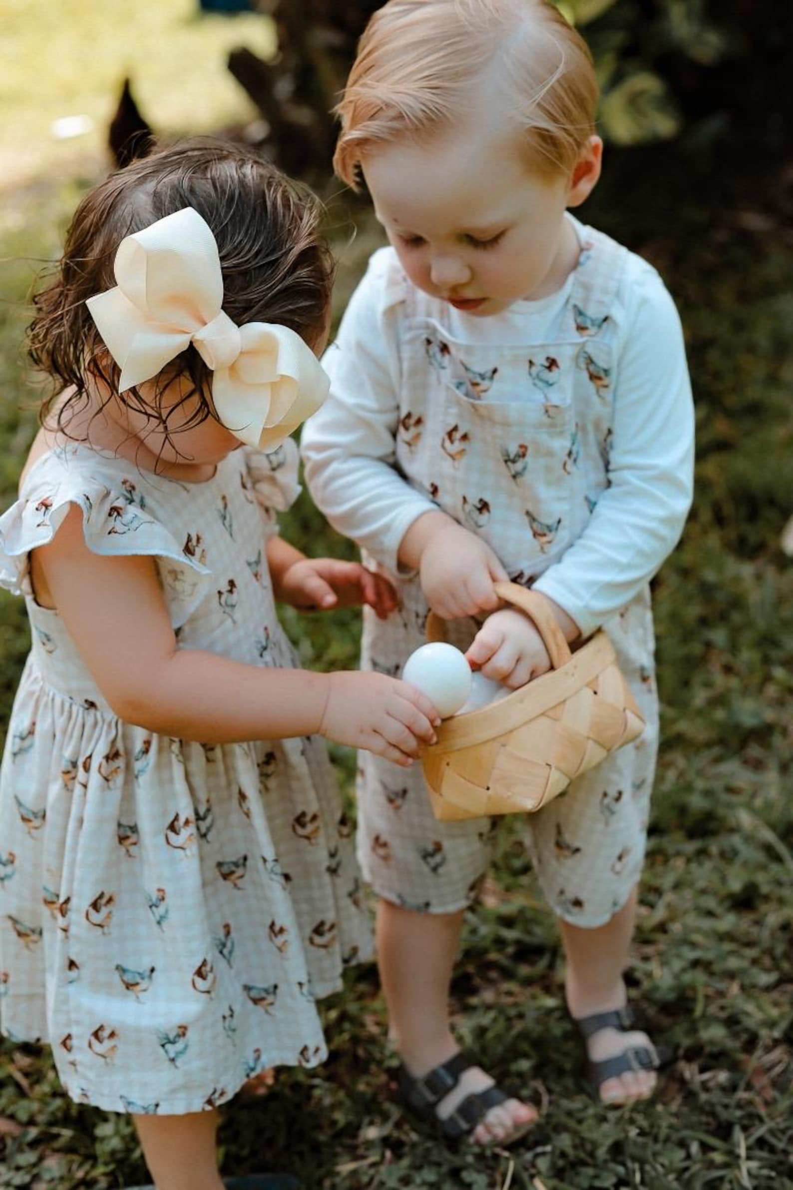Gingham Chicken Overalls | Handmade Boy Overalls | Gingham Boy Overalls ...