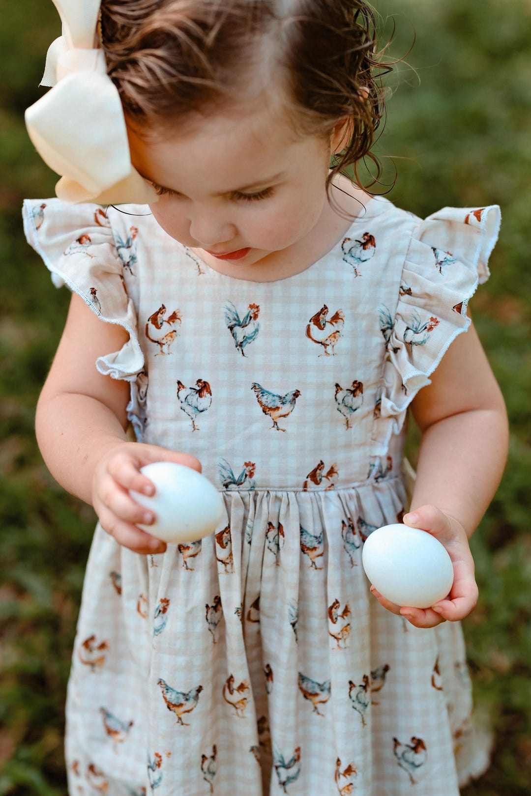 Gingham Chicken Dress | Handmade Girls Dress | Gingham Girls Dress ...