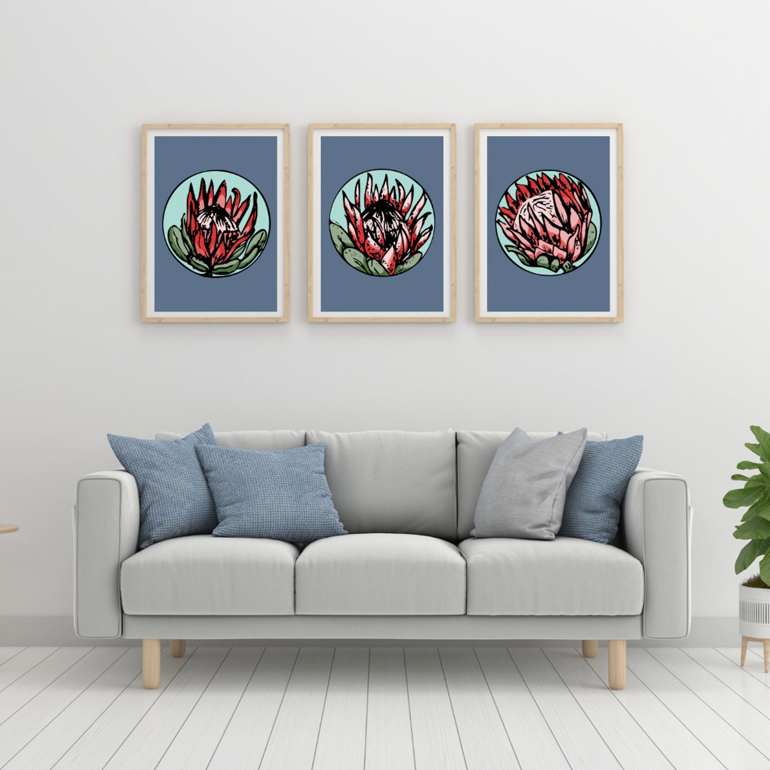 The Proteas 3 Colorful Protea Printable Digital Art, Flower, Modern ...