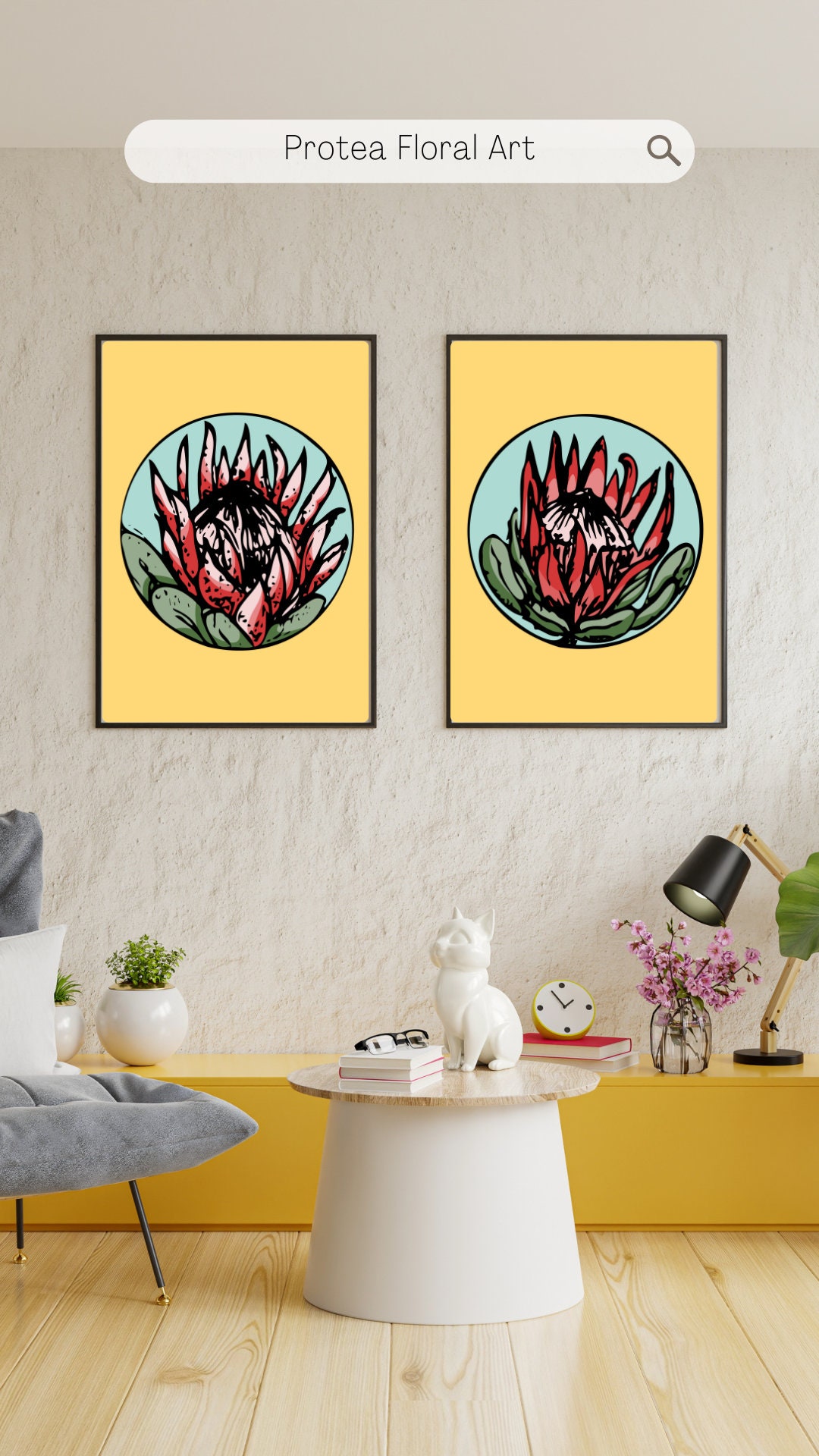 The Proteas 3 Colorful Protea Printable Digital Art - Etsy