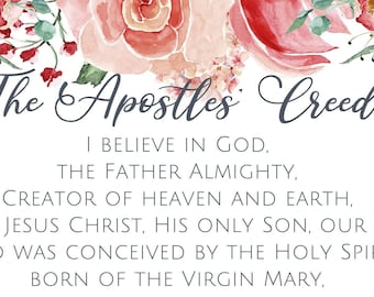 The Apostles' Creed Prayer Catholic Prayer Digital File | Etsy