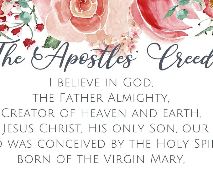 The Apostles' Creed Prayer, Catholic Prayer, Digital File Download - Etsy
