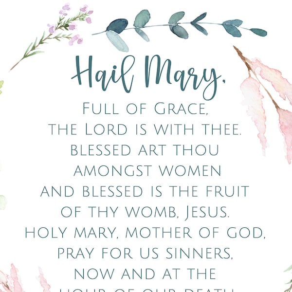 Hail Mary Prayer - Etsy