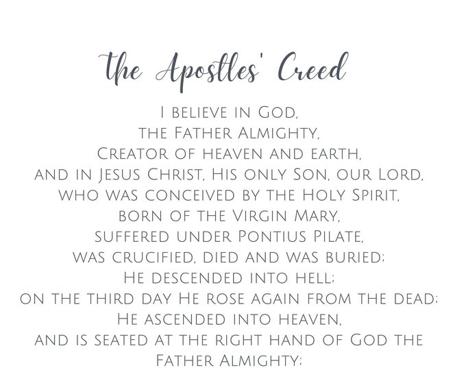 Apostle's Creed Prayer, Catholic Prayer Digital File Download - Etsy