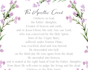 The Apostles' Creed Prayer, Catholic Prayer, Digital File Download - Etsy