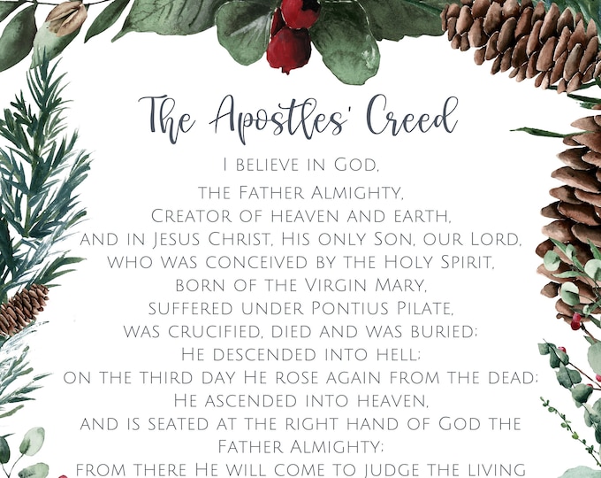 Apostles' Creed Prayer Digital File Download - Etsy