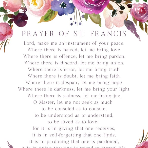 Prayer of St Francis - Etsy