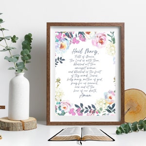 Hail Mary Prayer, Catholic Prayer, Digital File Download - Etsy