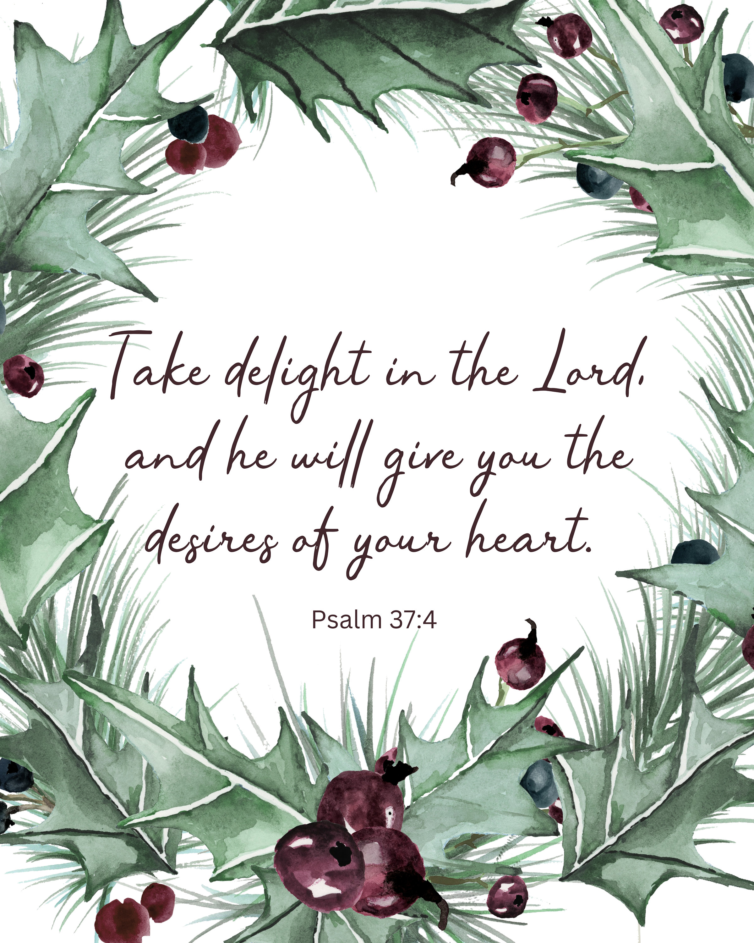 Psalm 37:4, Bible Verse, Digital File Download - Etsy