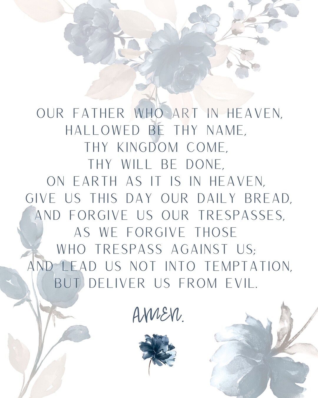 Our Father Prayer, the Lord's Prayer, Catholic Prayer, Prayer Digital ...
