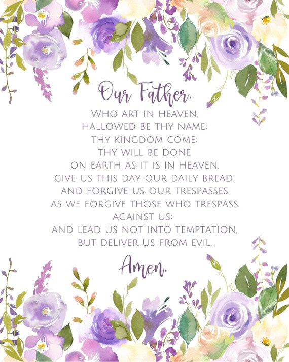 The Lord's Prayer Our Father Prayer Catholic Prayer - Etsy