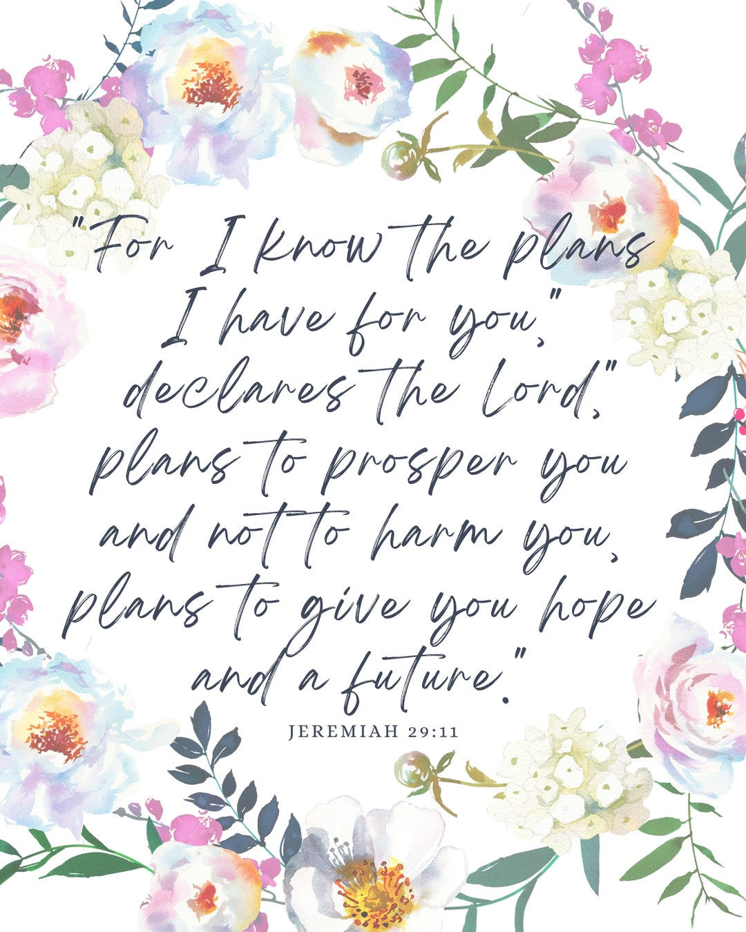 Jeremiah 29:11 Bible Verse, Bible Verse Printable - Digital File ...