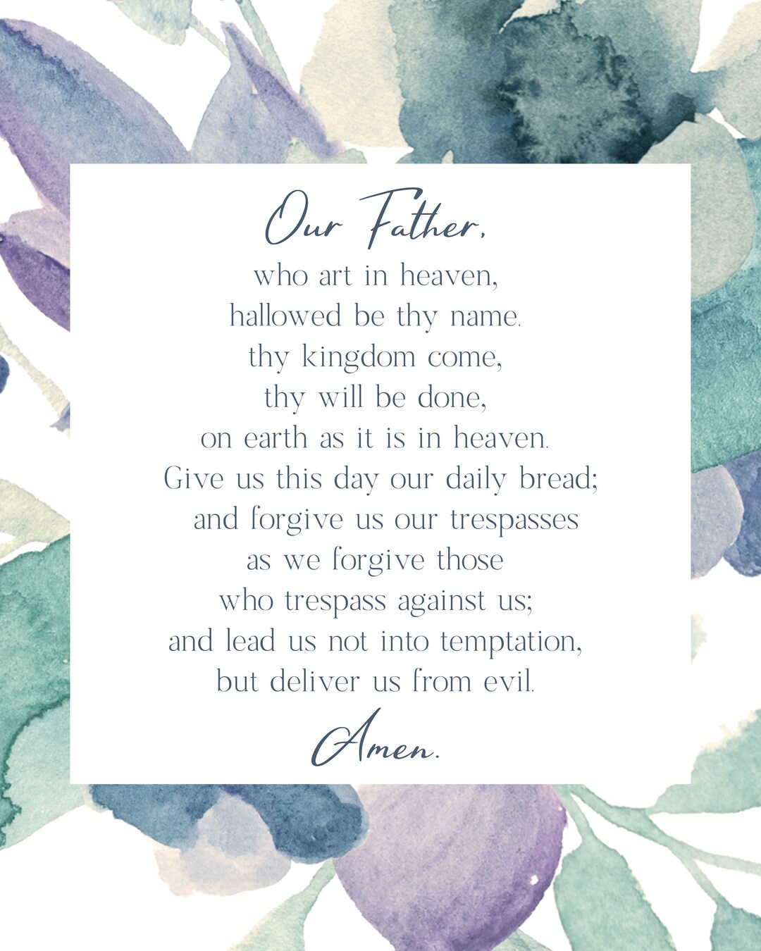 Our Father, the Lord's Prayer, Digital File Download - Etsy