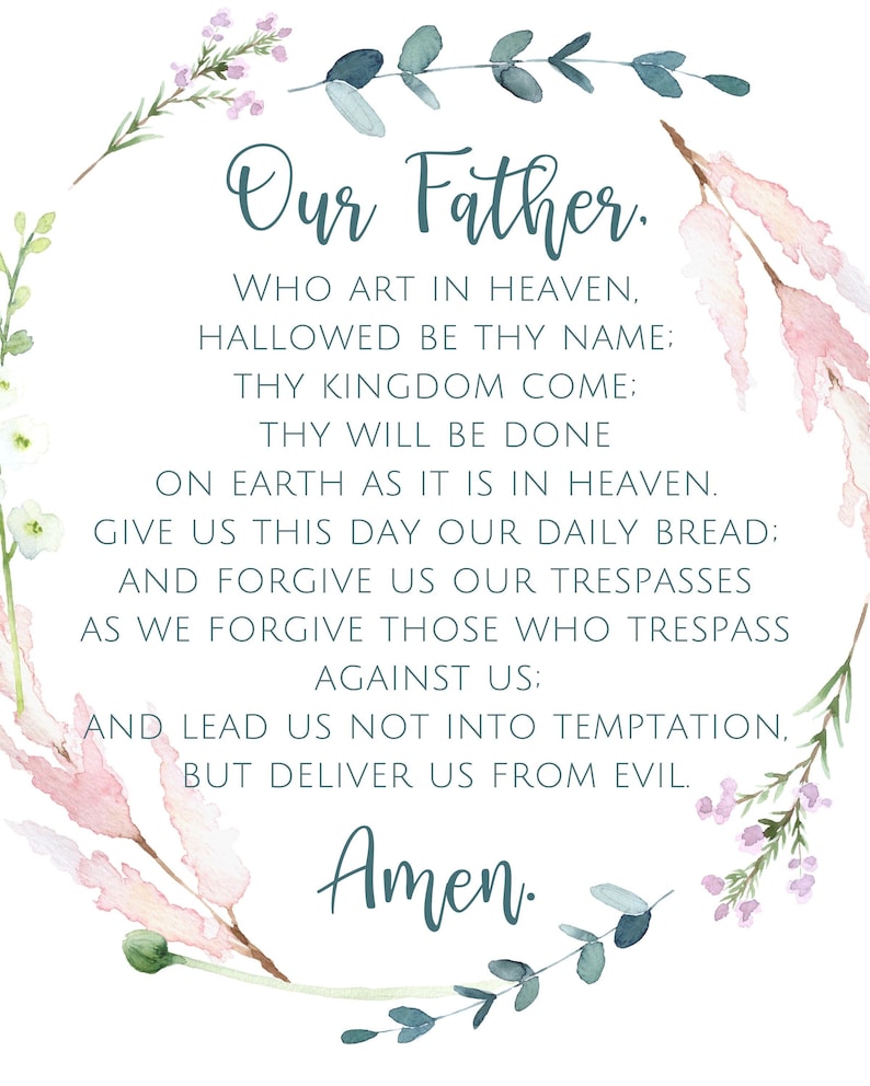 The Lord's Prayer Print: Catholic Wall Art (digital Download) - Etsy