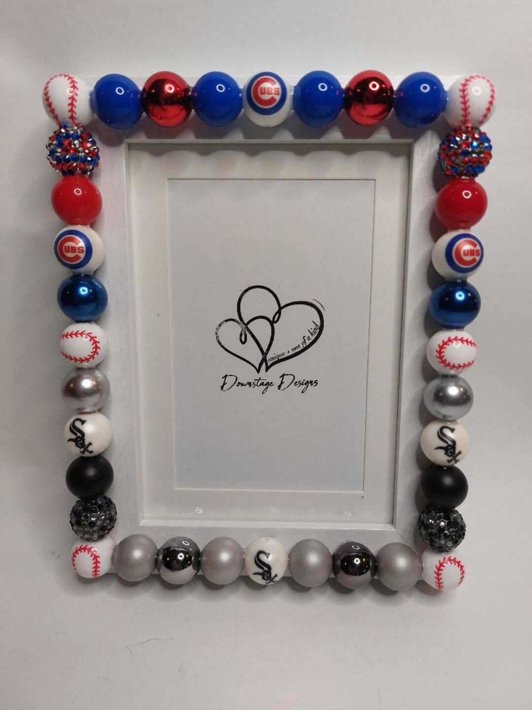 Frame, house Divided Inspired Large Bead Design on a 5x7 White Frame - Etsy