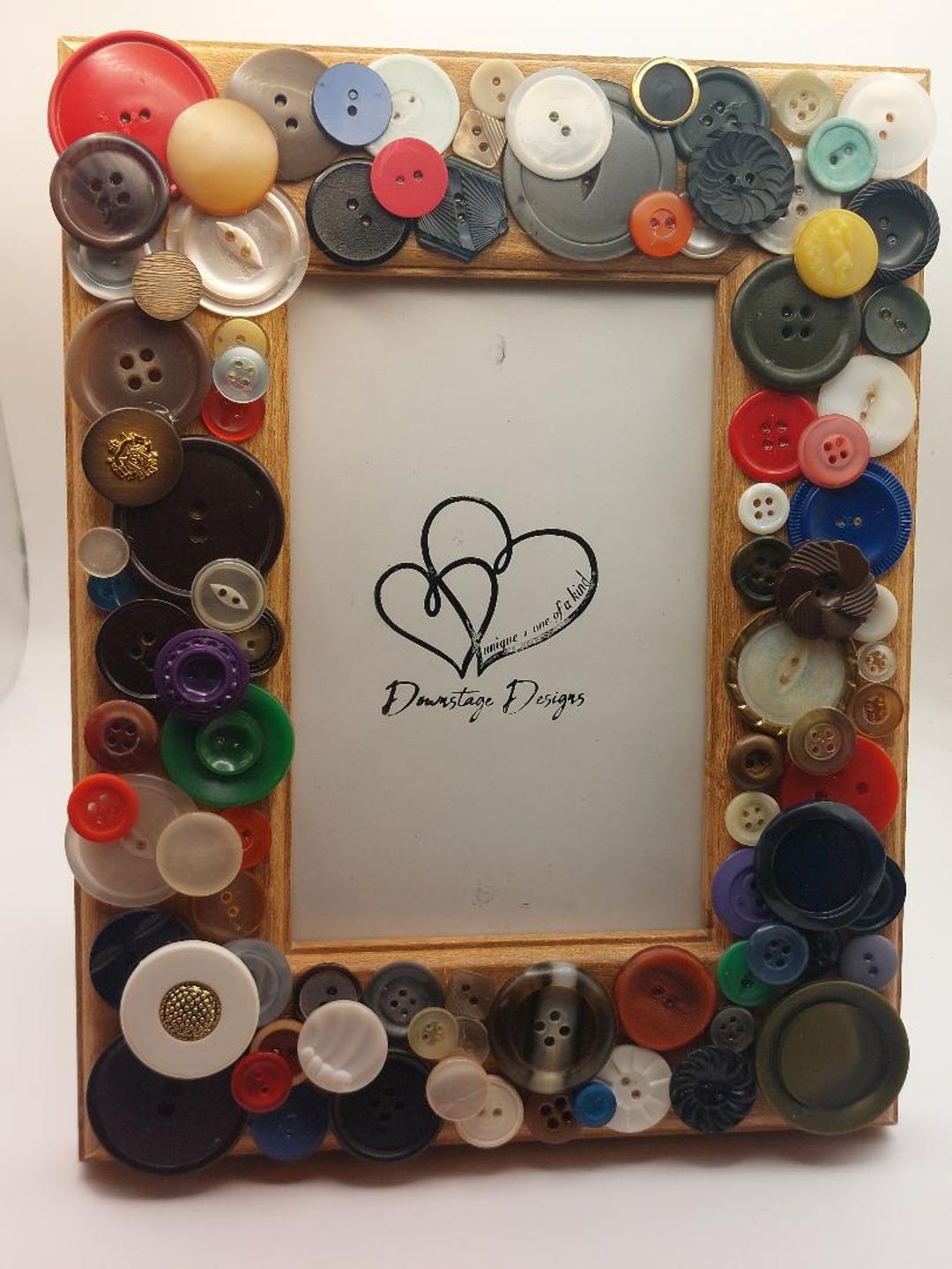 Frame, "nana's Buttons" Inspired Design on a 4x6 Natural Wood Frame - Etsy