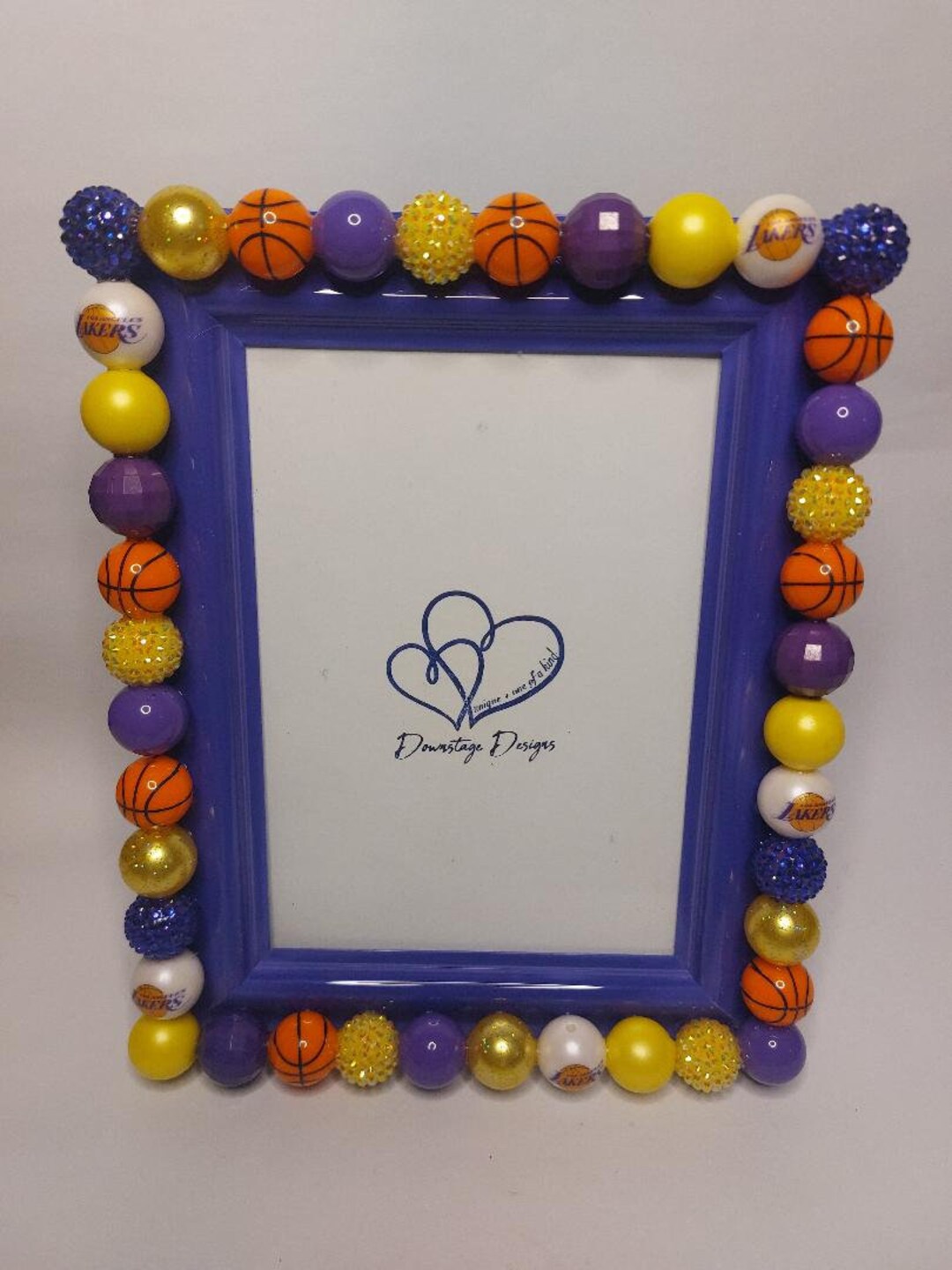 Frame, "la Lakers" Inspired Large Bead Design on a 5x7 Purple Frame - Etsy
