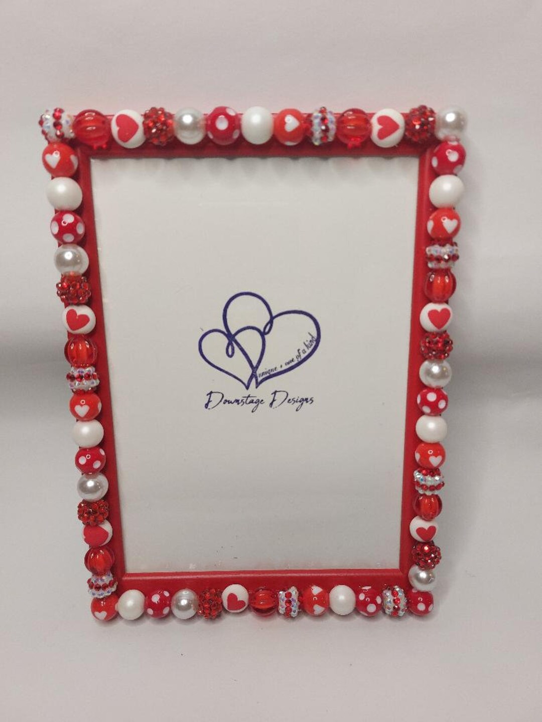 Frame, "hearts" Inspired Small Bead Design on a 5x7 Red Frame - Etsy