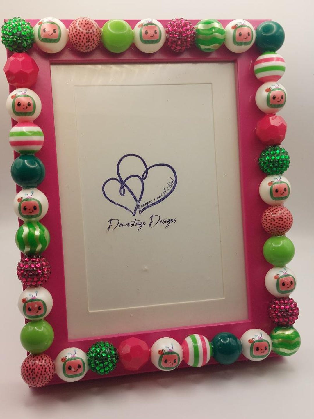 Frame, cocomelon Inspired Large Bead Design on a 5x7 Pink Frame - Etsy