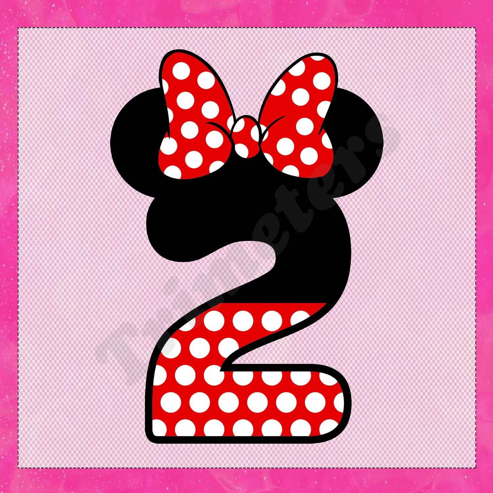 Minnie Mouse Numbers 2 Svg svg dxf Cricut Silhouette Cut | Etsy