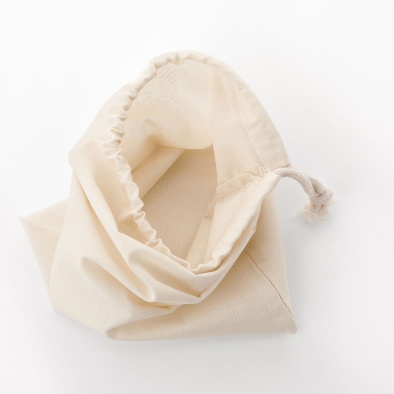 6 X 10 Inches Cotton Single Drawstring Bags 100% Organic Cotton ...