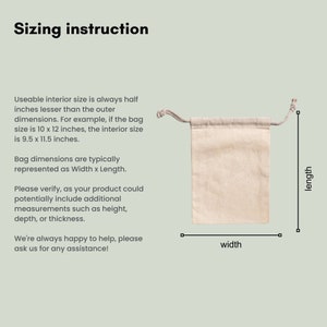 6 X 10 Inches Cotton Single Drawstring Bags 100% Organic Cotton ...
