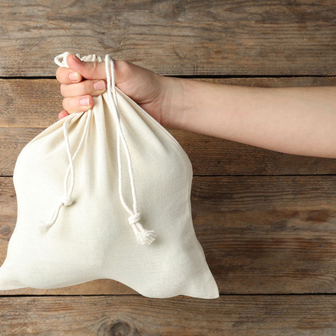 5x7 Inches Organic Cotton Double Drawstring Bags. Reusable - Etsy