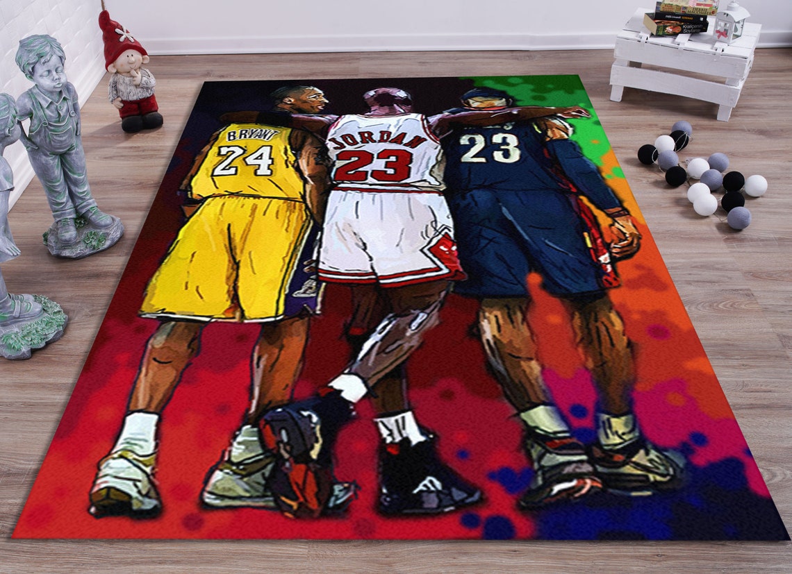 Kobe Bryant x Michael Jordan x LeBron James Rug Basketball | Etsy