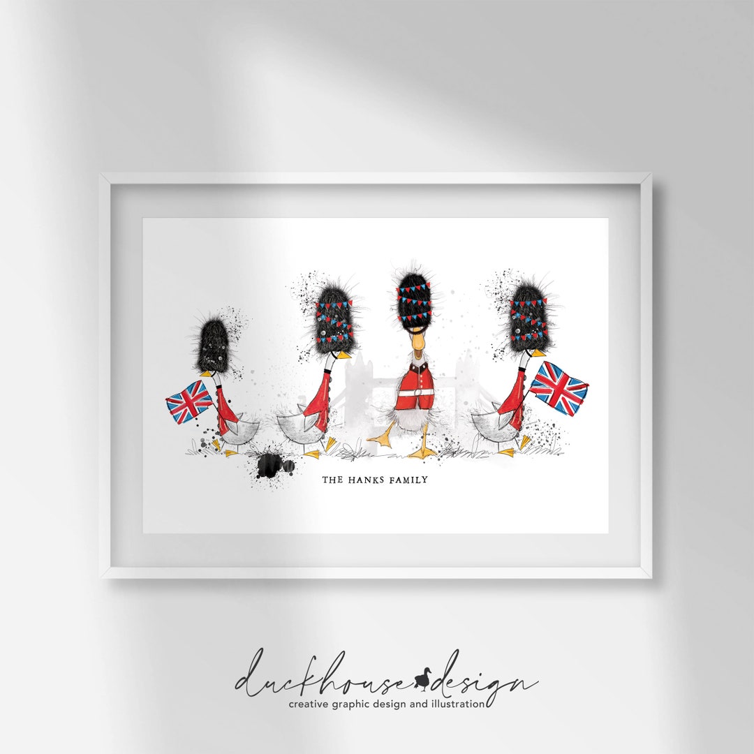 Bespoke London Duck Illustration Gail Hanks Illustration Personalised ...