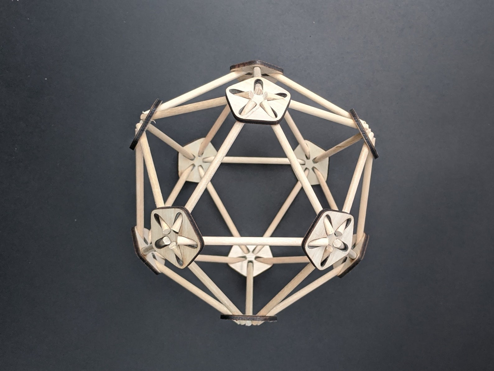 Icosahedron 20-sided Ball Geometric STEM Toy/decor Simple Wooden Form ...