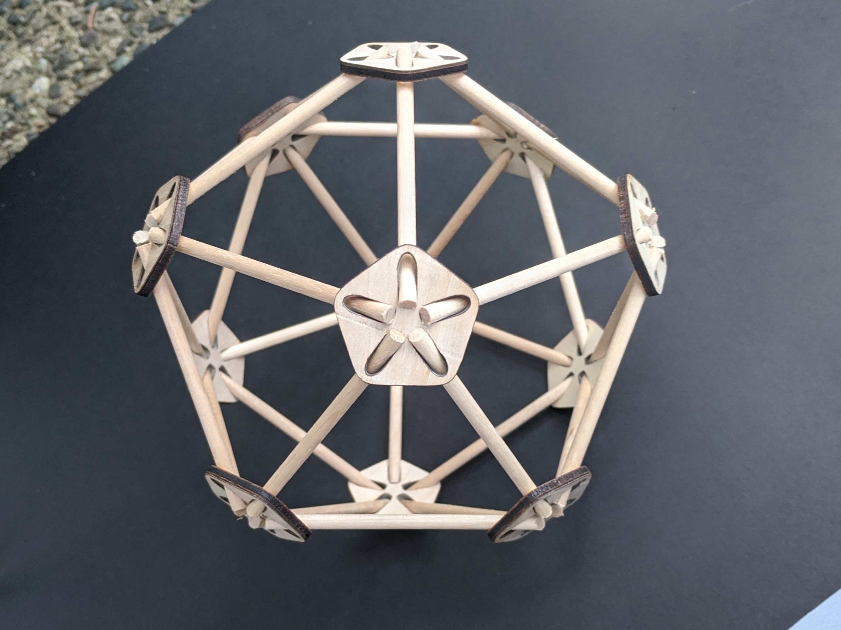 Icosahedron 20-sided Ball Geometric STEM Toy/decor Simple Wooden Form ...